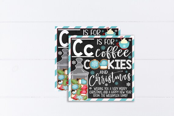 Christmas Cookie Thank You Gift Tag, Editable Teacher Daycare Gift Tag ...