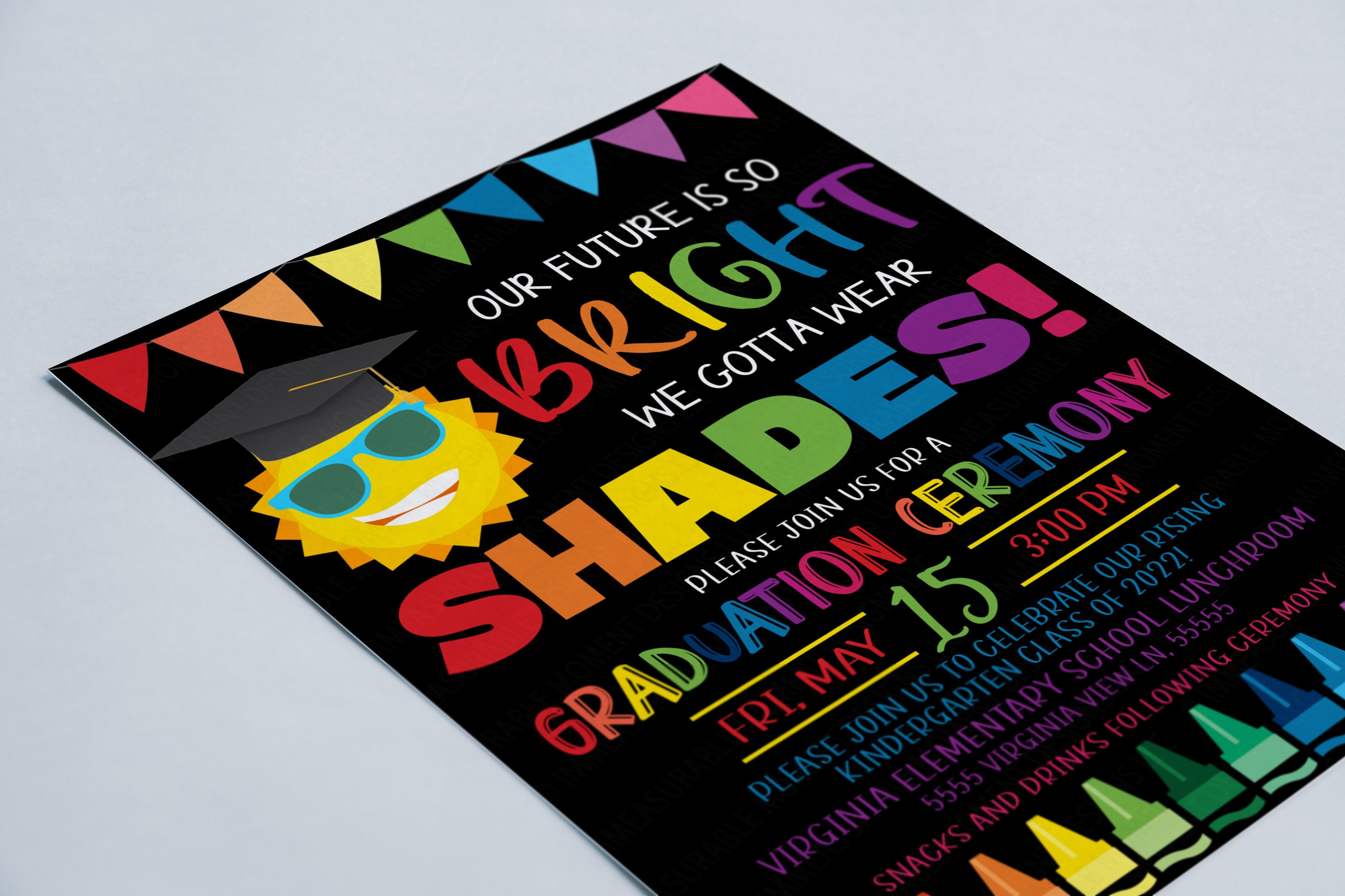 Preschool Graduation Invitation, Kindergarten Prek Elementary Ceremony ...