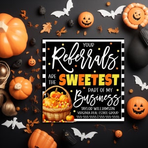 Halloween Referral Gift Tags, Fall Candy Referrals Sweetest Part of My ...