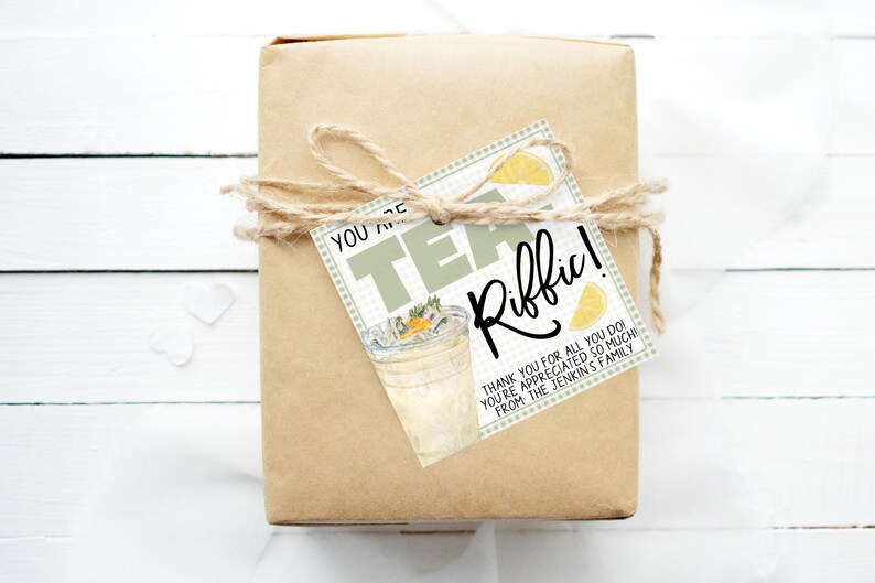 Iced Tea Gift Tag Editable You Are Tea-riffic Iced Tea | Etsy