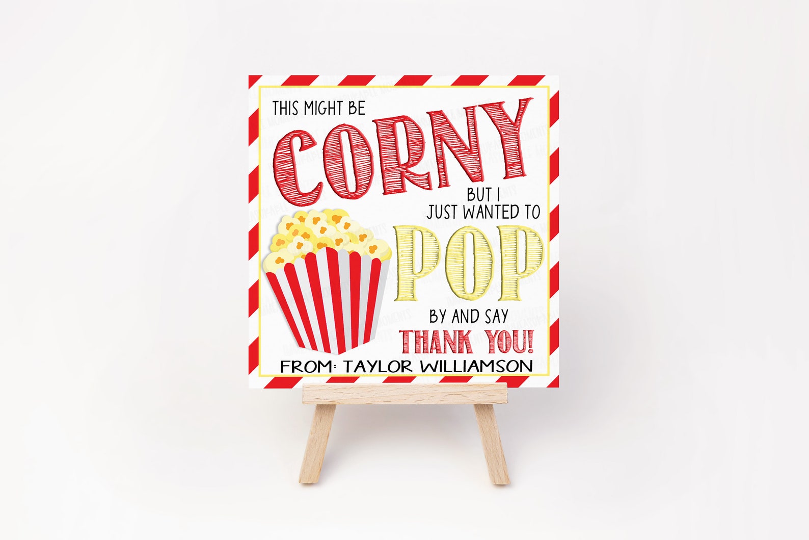 Popcorn Appreciation Gift Tags Editable Corny Thank You Gift - Etsy