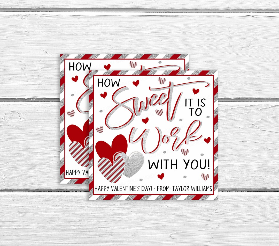 Valentine's Coworker Gift Tags, Editable Company Staff Appreciation ...