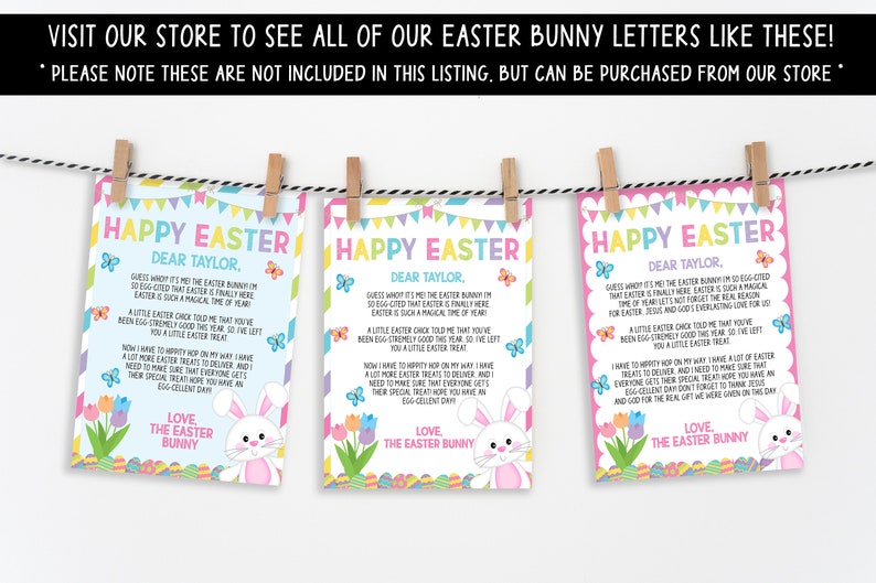 Letter From the Easter Bunny Template Kids Easter Morning | Etsy