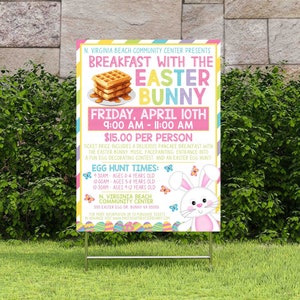 Waffle Breakfast With the Easter Bunny Flyer, Brunch Easter Bunny ...