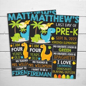 Editable Dinosaur Last Day of School Sign, First Day of School, Back to ...