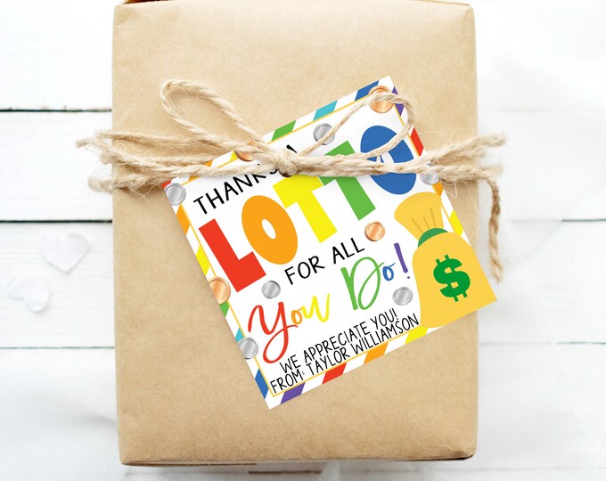 Lottery Ticket Holder Printable Thanks A Lotto for All That You Do ...