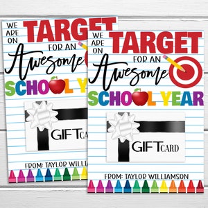 School Target Gift Card Holder, Editable Printable, on Target, Welcome ...
