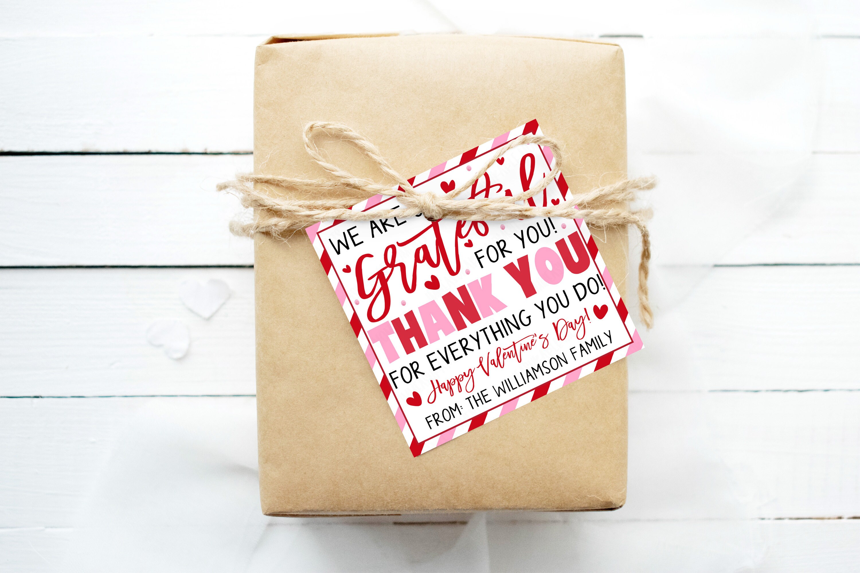 Valentine Appreciation Gift Tag Editable Grateful Employee - Etsy
