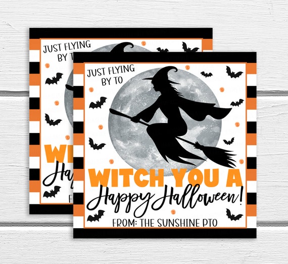 Halloween Gift Tags, Witch You A Happy Halloween, Co-Worker Teacher ...