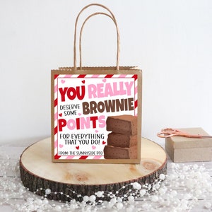 Brownie Appreciation Gift Tags, You Really Deserve Brownie Points Label ...
