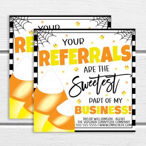 Halloween Candy Referral Gift Tags, Fall Referrals Sweetest Part of My ...