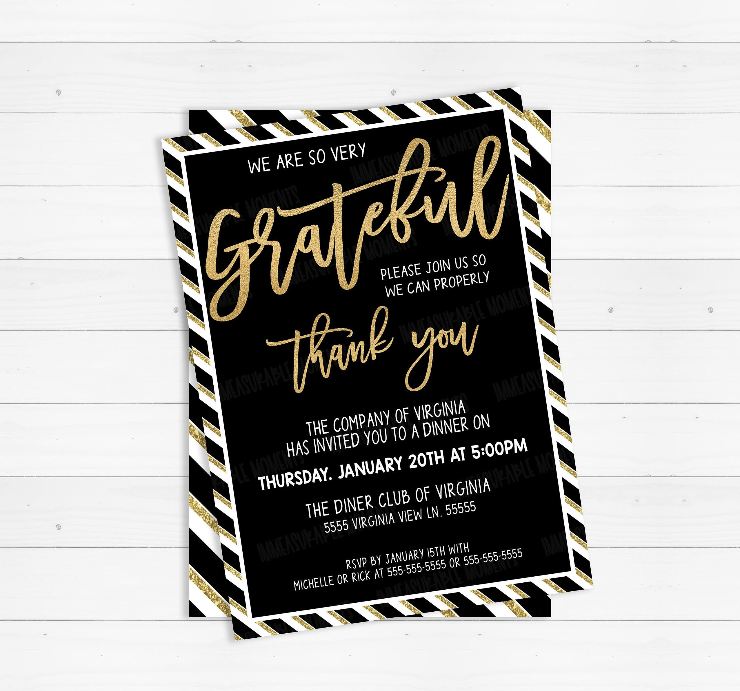 Appreciation Dinner Lunch Invitation Editable Grateful Staff - Etsy
