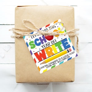 Back to School Pencil Gift Tags, Start the School Year off Write, Pen ...