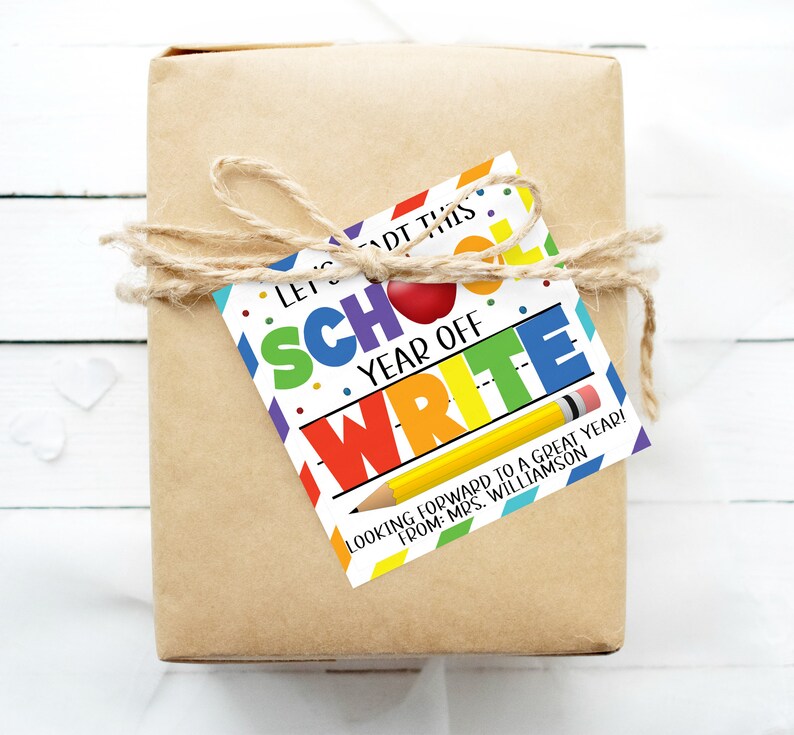 Back to School Pencil Gift Tags, Start the School Year off Write, Pen ...