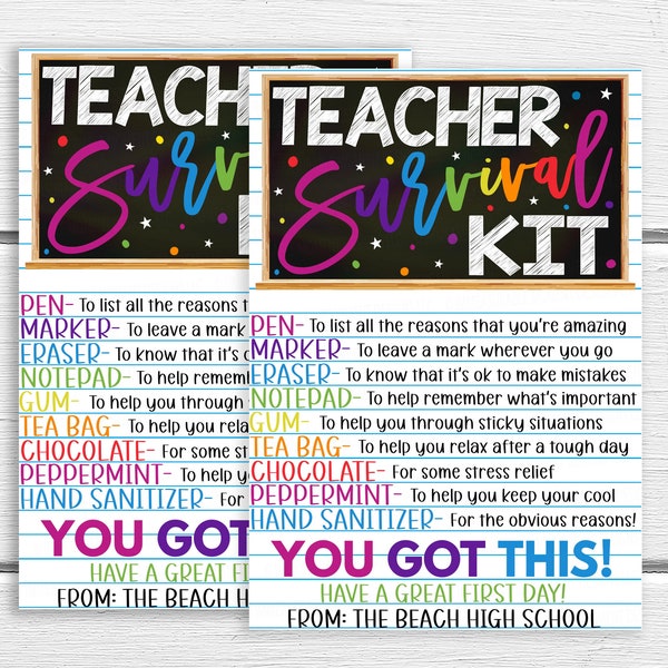 Teacher Survival Kit - Etsy