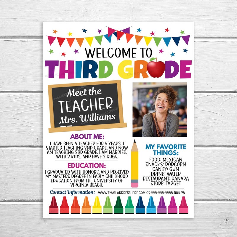 Meet the Teacher Template - Etsy