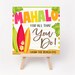 Mahalo Thank You Gift Tag, Hawaiian Tropical Beach Theme, Teacher Staff ...