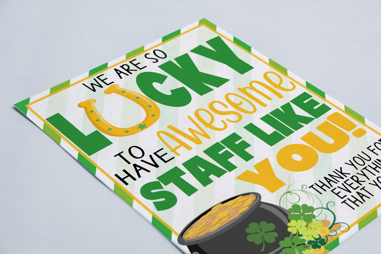 St. Patrick's Day Appreciation Sign Lucky to Have Staff - Etsy