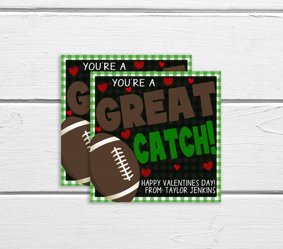Valentine Football Gift Tags, Editable Sports Ball Gift Tag, DIY You ...
