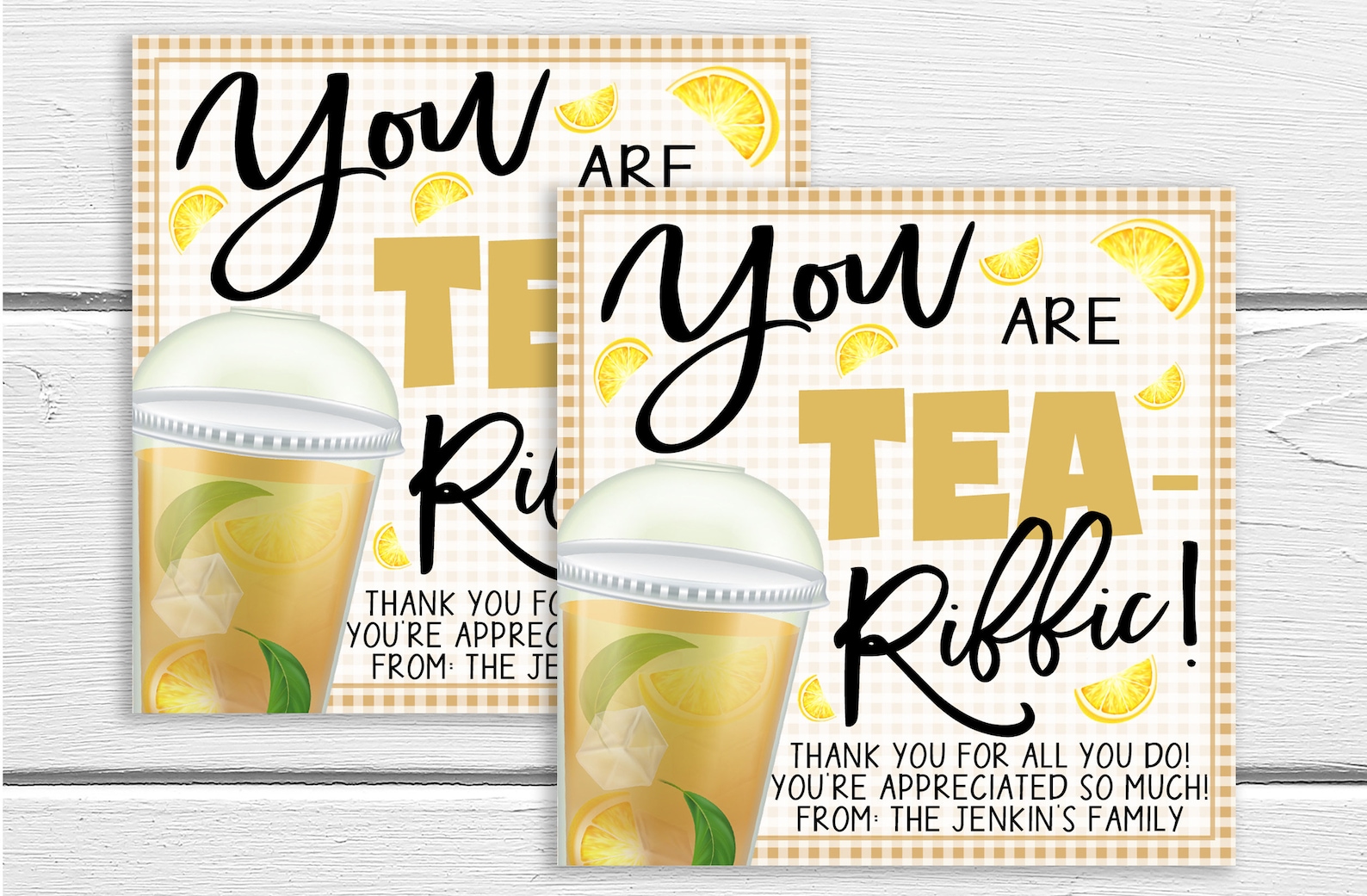Iced Tea Gift Tag Editable You Are Tea-riffic Iced Tea | Etsy