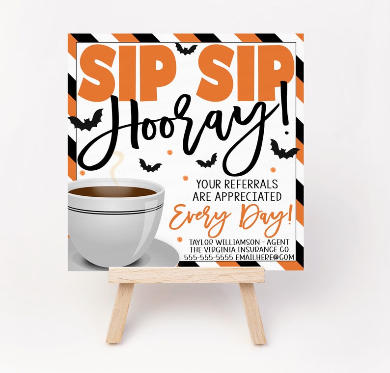Halloween Pop by Coffee Gift Tag Sip Sip Hooray Appreciate - Etsy