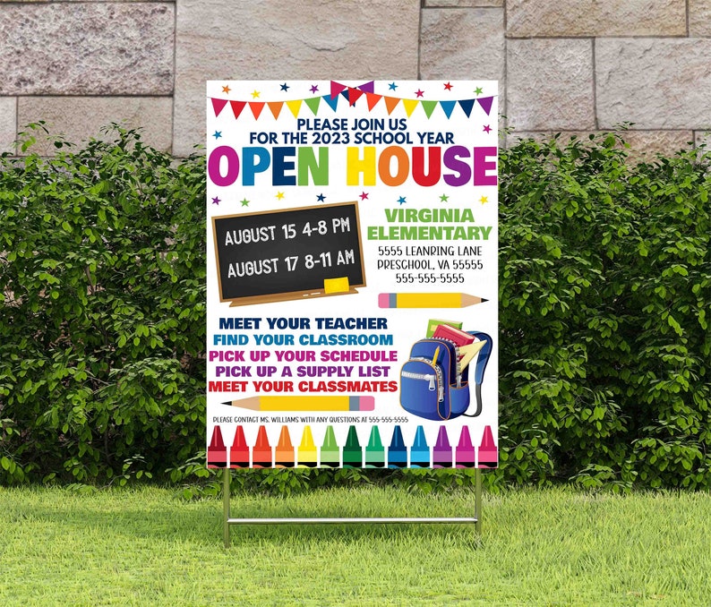 School Open House Flyer Editable Back to School Invite Meet - Etsy