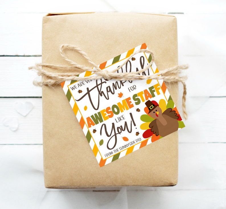 Fall Staff Appreciation Tags, Thankful for Staff Like You, Thanksgiving ...