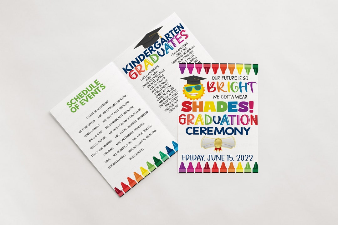 Graduation Ceremony Program, Any Grade, Future is so Bright Template ...