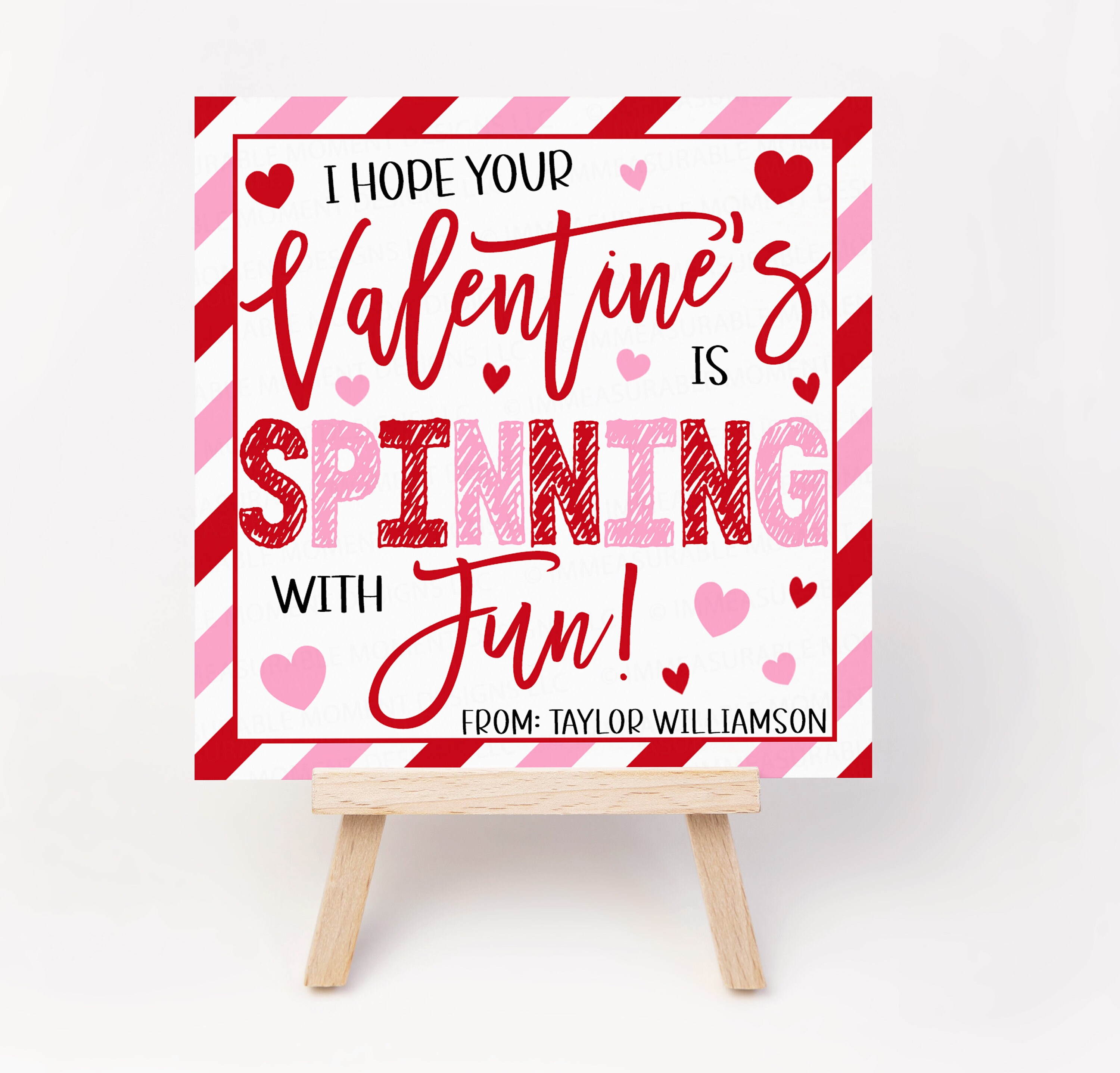 Valentine Fidget Gift Tags, Fidget Spinner Tag, Valentine's is Spinning ...