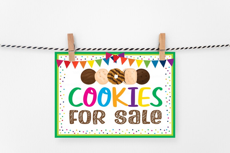 Scout Cookie Booth Sign, Cookies Sold Here, Printable Cookie Drop ...