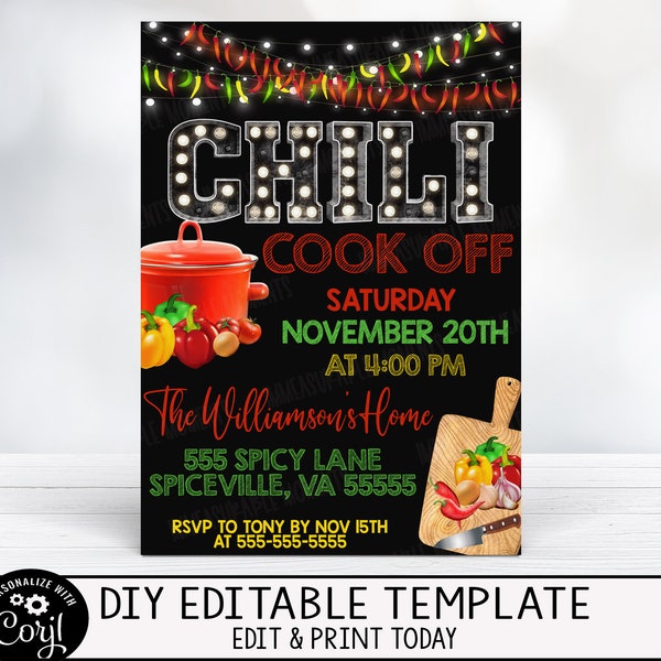 Chili Lunch Invitation - Etsy