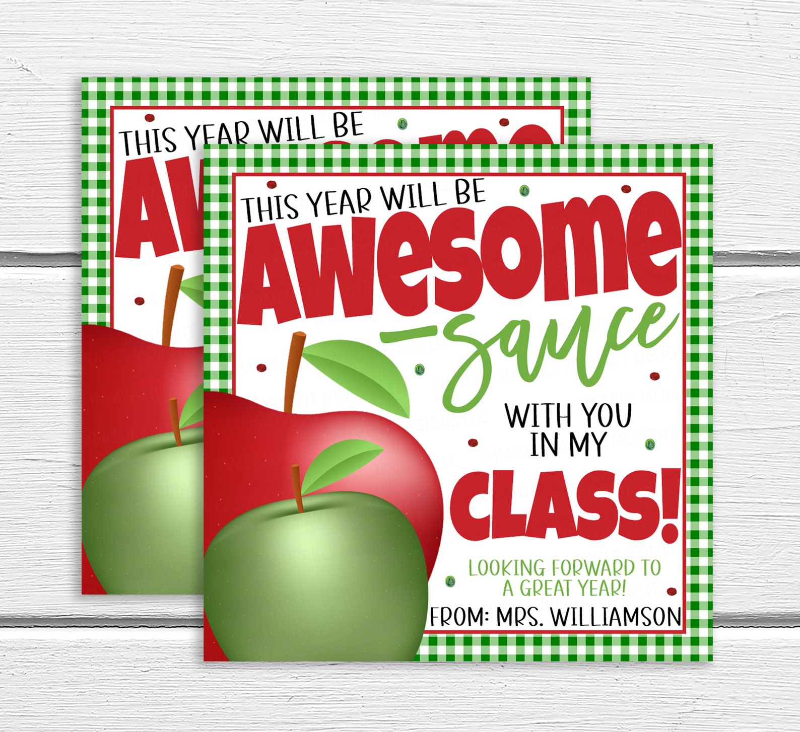 Back to School Applesauce Gift Tags, Squeeze Pouch Label, You're ...