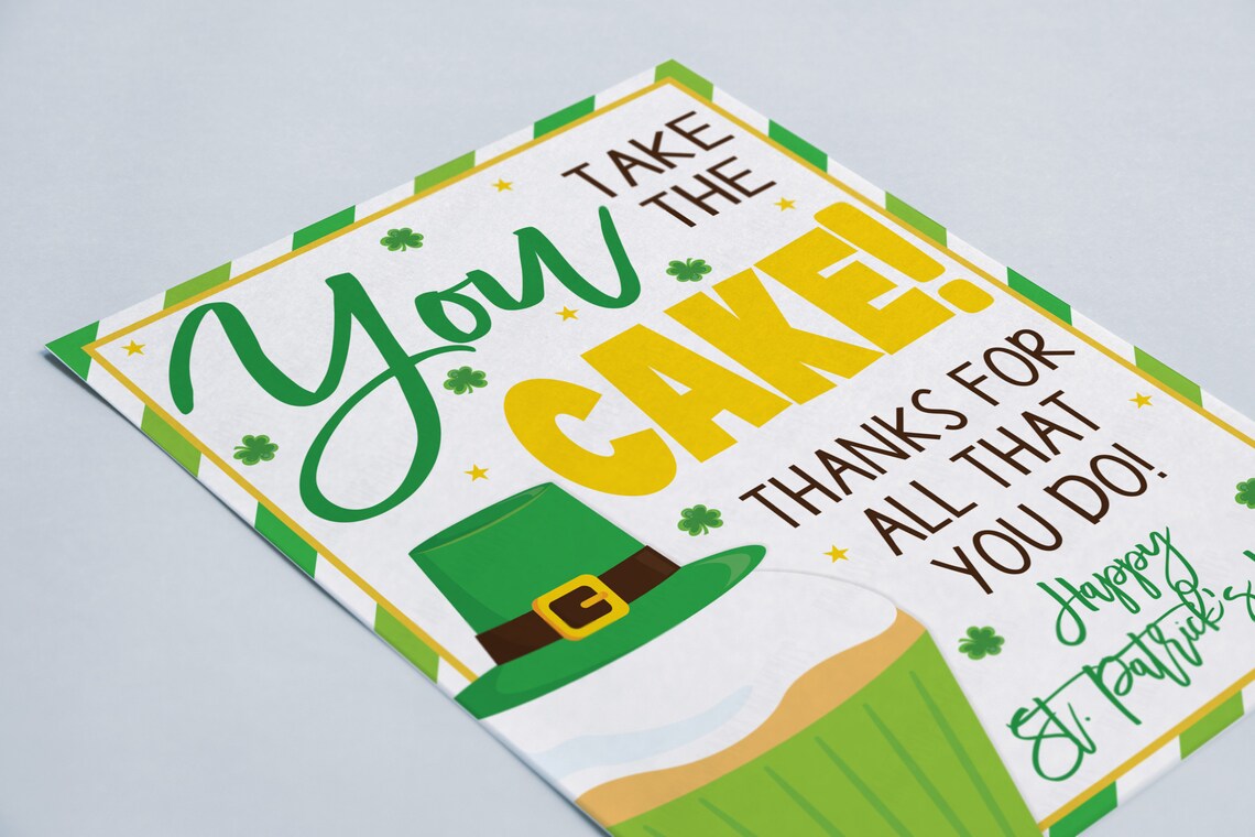 St. Patrick's Day Cake Appreciation Sign You Take the - Etsy