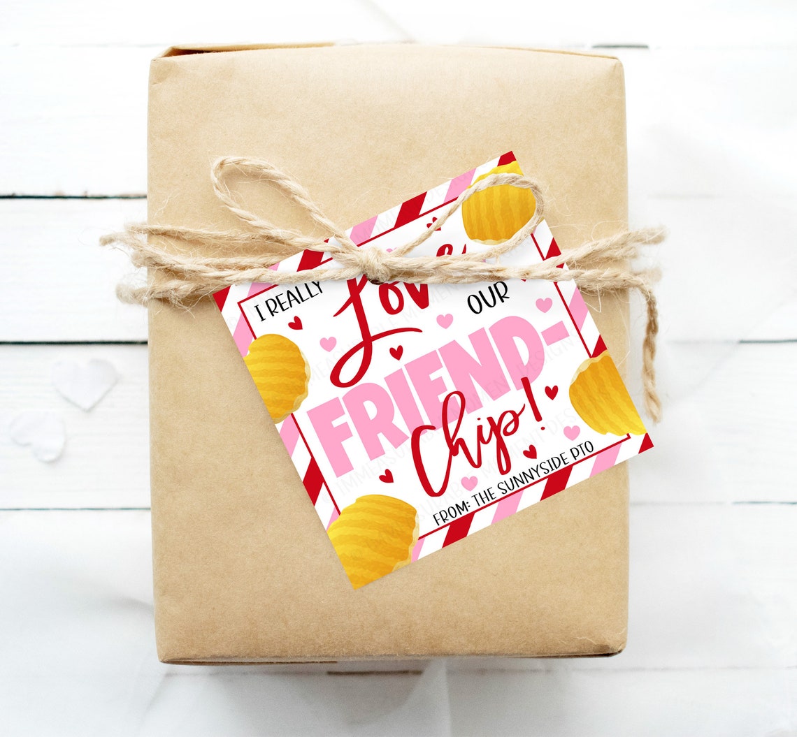 Potato Chip Valentine's Day Gift Tags, Chip Chip Hooray, Potato Chips ...
