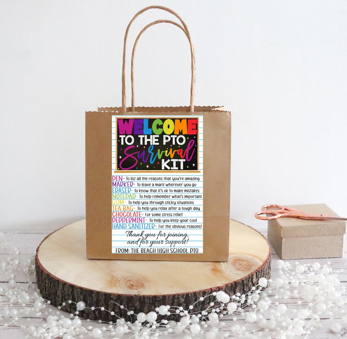 PTO Survival Kit Gift Tag Welcome to PTO Gift for New - Etsy