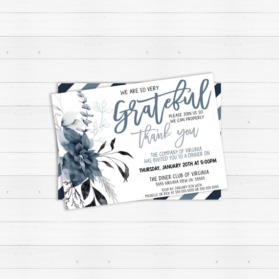 Appreciation Dinner Lunch Invitation, Editable Grateful Staff Employee ...