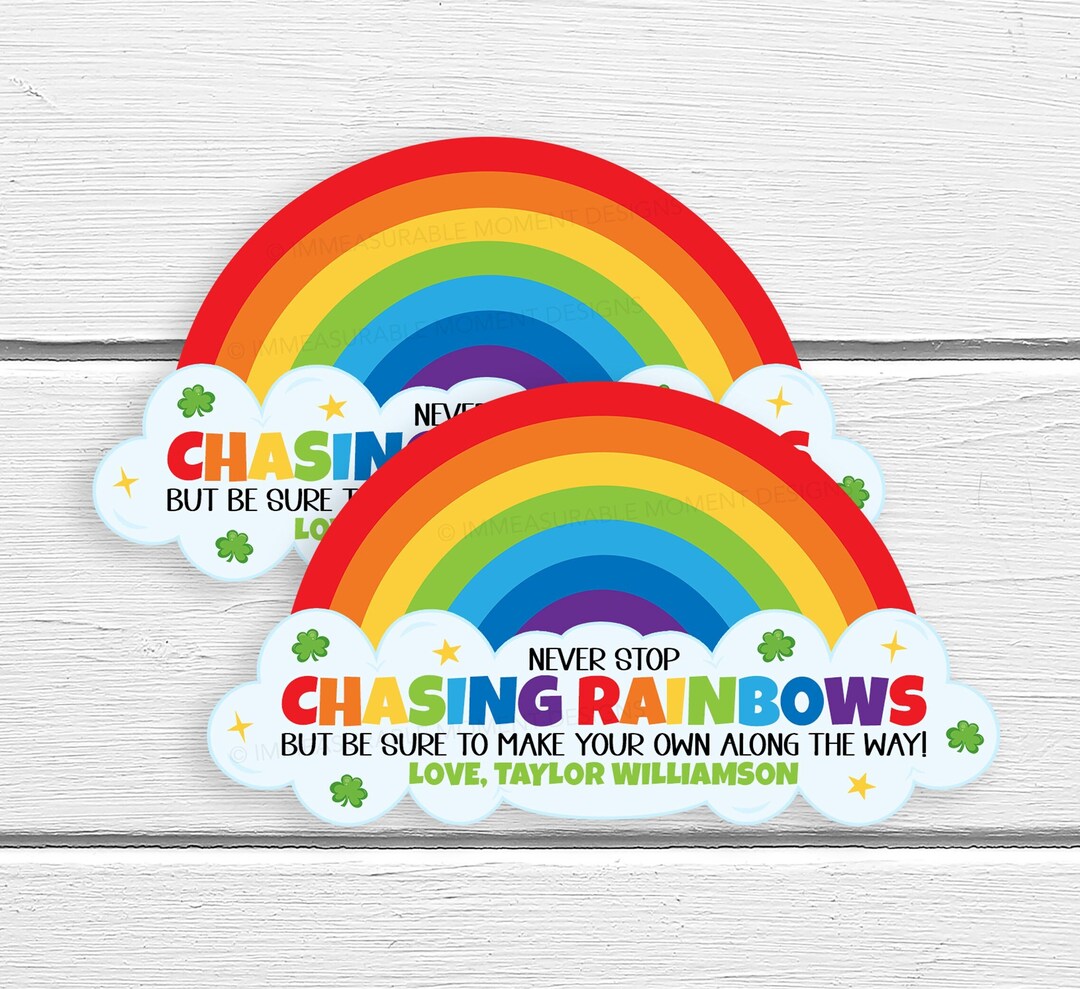 St. Patrick's Day Gift Tag, Inspirational Rainbow Gift Tag, St Patty ...