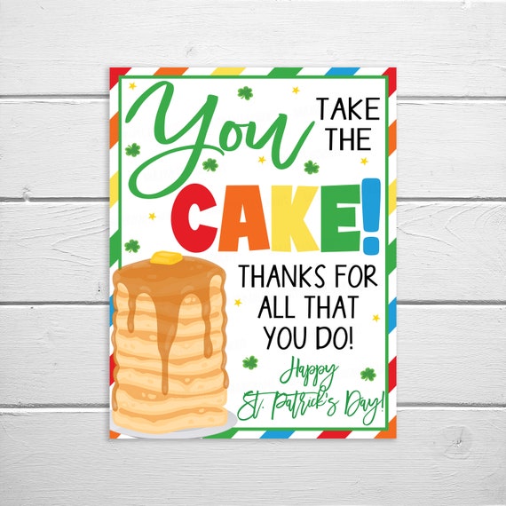 St. Patrick's Day Pancake Appreciation Sign, Breakfast Brunch You Take ...