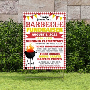 BBQ Fundraiser Flyer, Barbecue Editable Printable Invitation, Burger ...