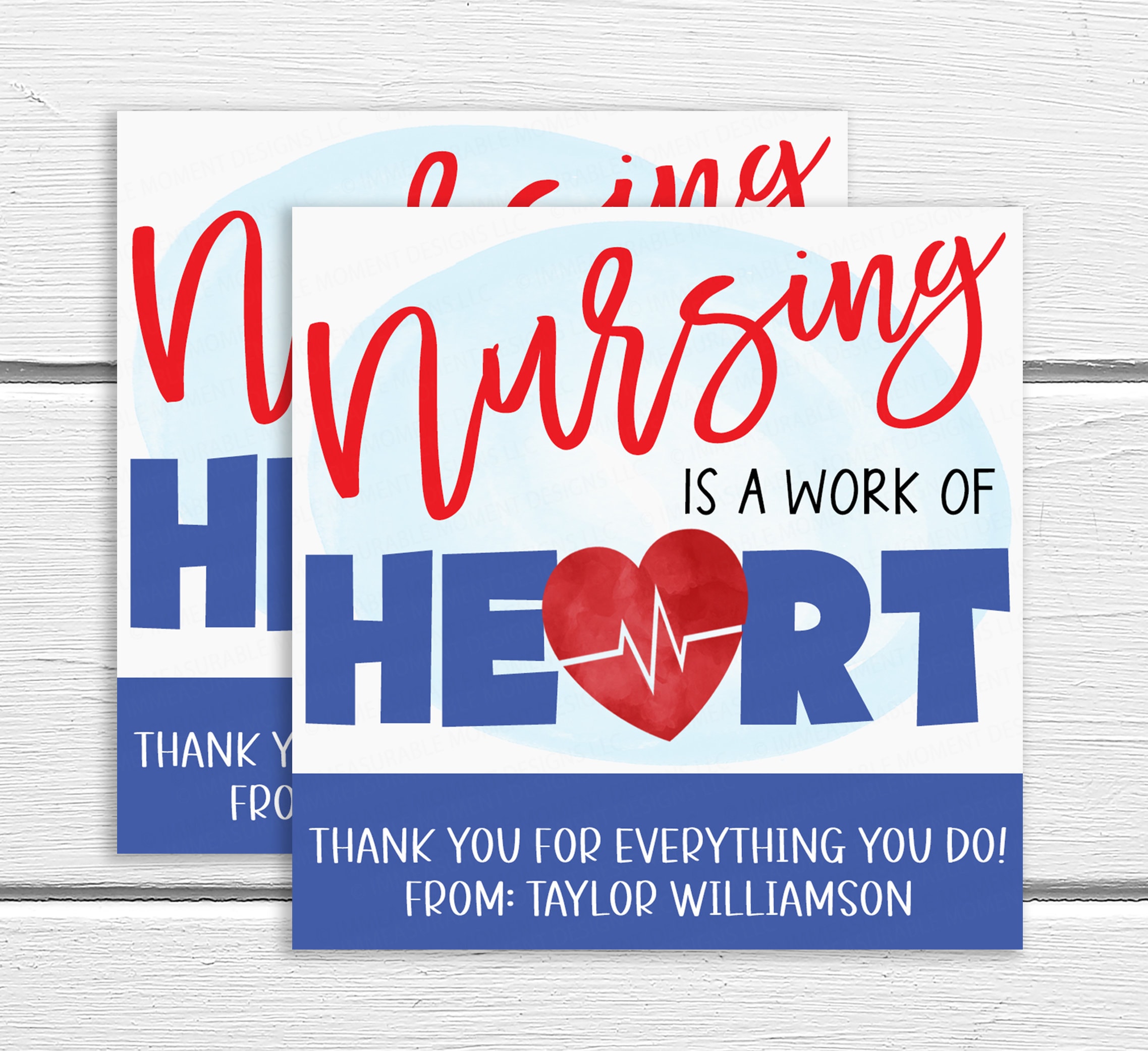 Nurse Appreciation Gift Tag Nursing is A Work of Heart | Etsy
