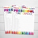 Preschool Time Capsule Printable, Pre-k Kids Student Memory Sheet ...