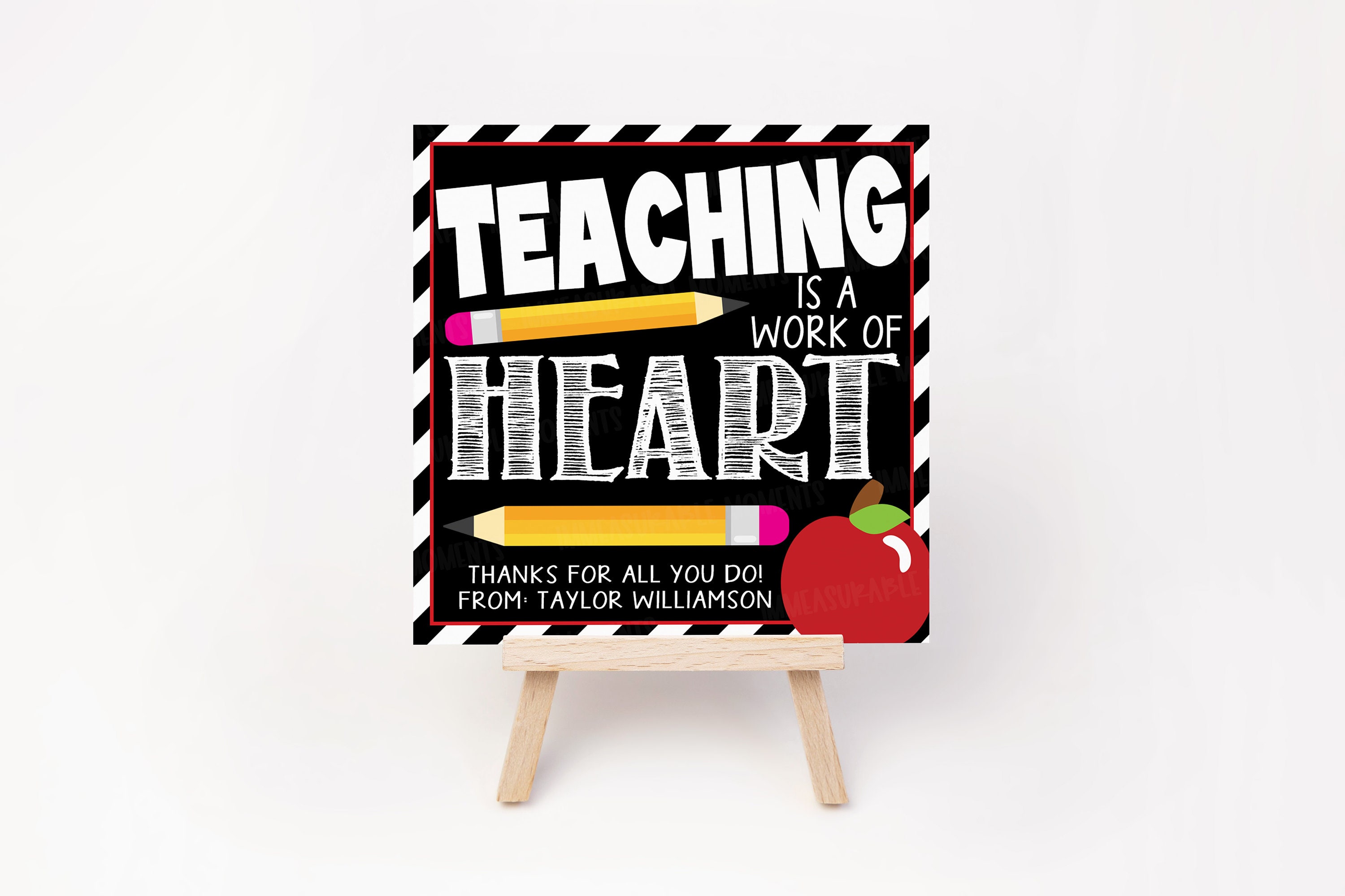 Teacher Appreciation Gift Tags Editable Teaching is A Work of - Etsy
