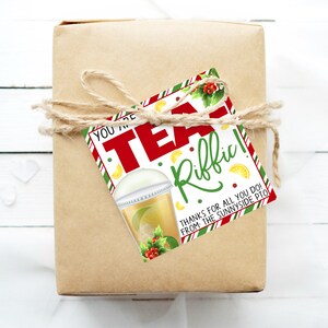 Christmas Iced Tea Gift Tags, Editable You Are Tea-riffic, Iced Tea ...