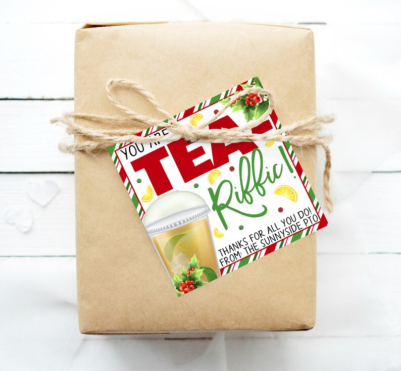 Christmas Iced Tea Gift Tags, Editable You Are Tea-riffic, Iced Tea ...