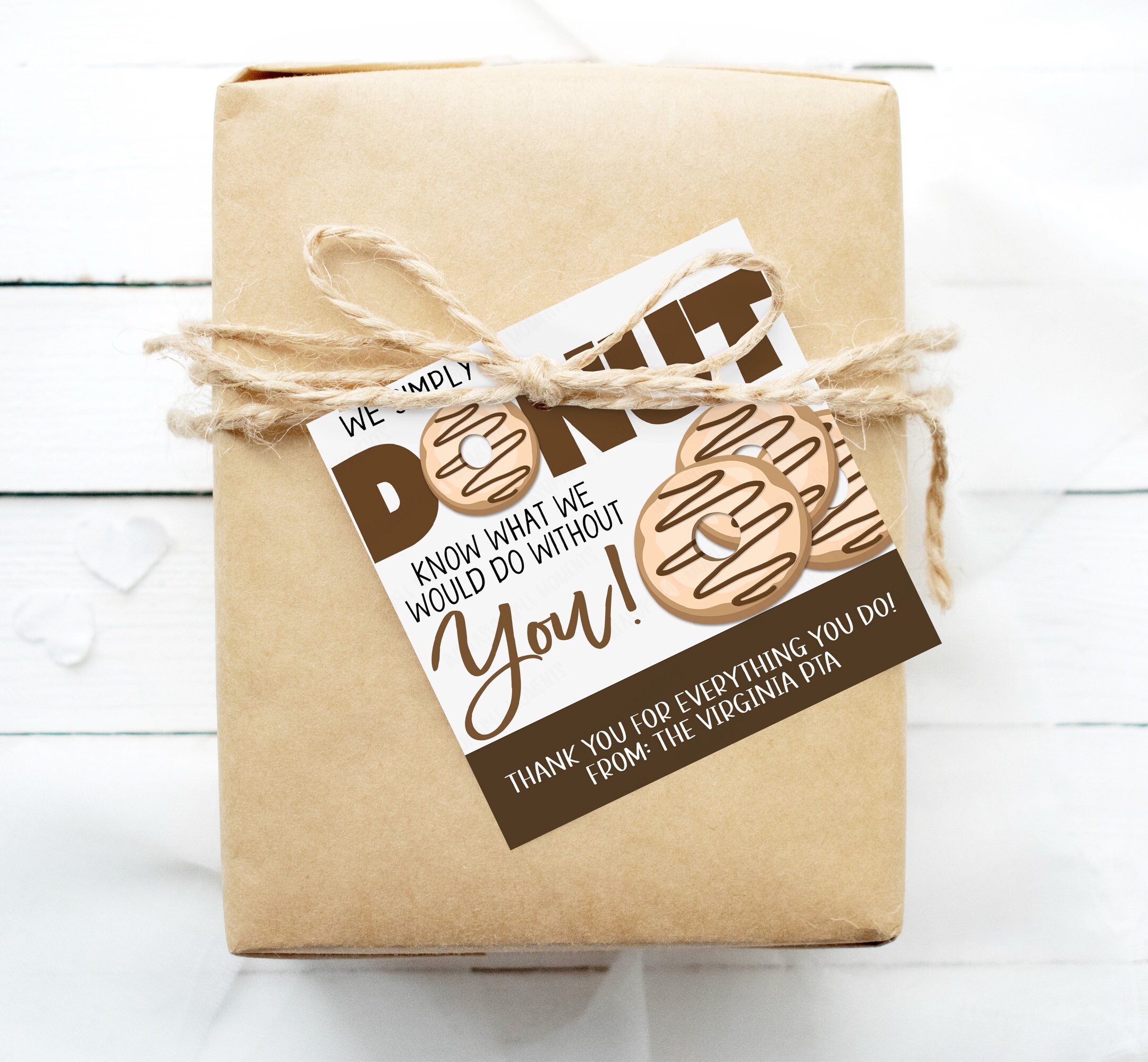 Donut Thank You Gift Tag Donut Know What We Would Do Without - Etsy