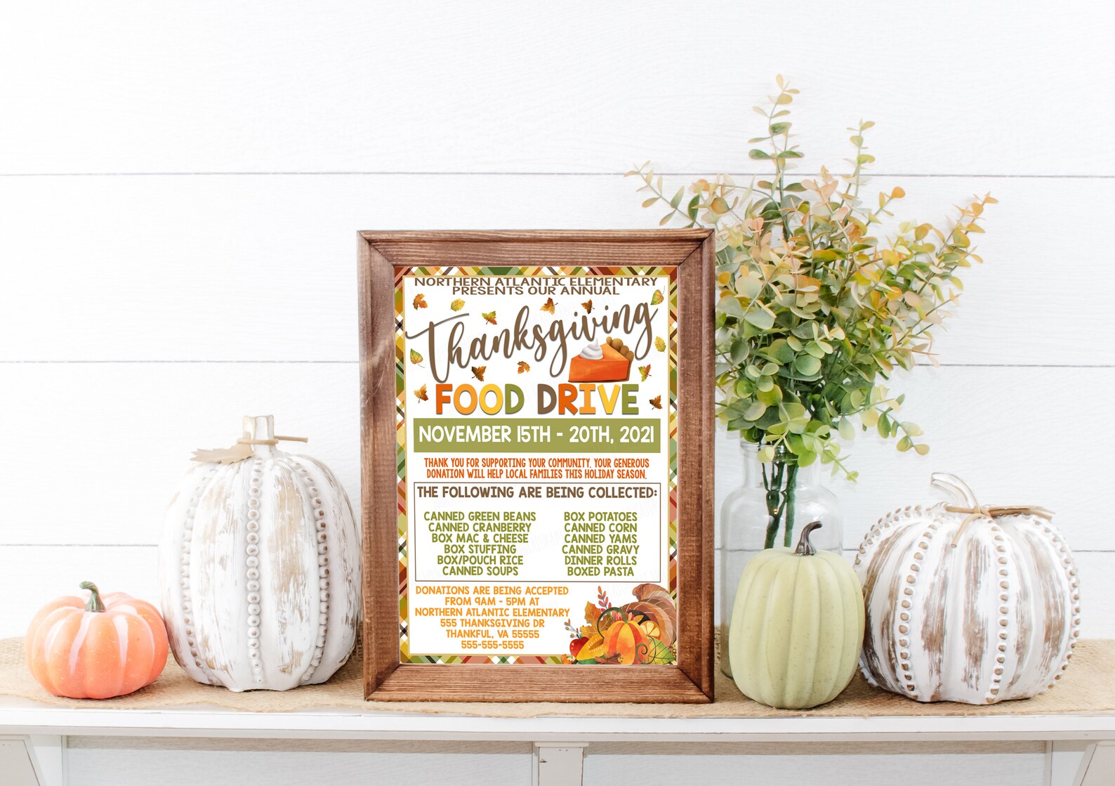 EDITABLE Thanksgiving Food Drive Fundraiser Flyer Church - Etsy