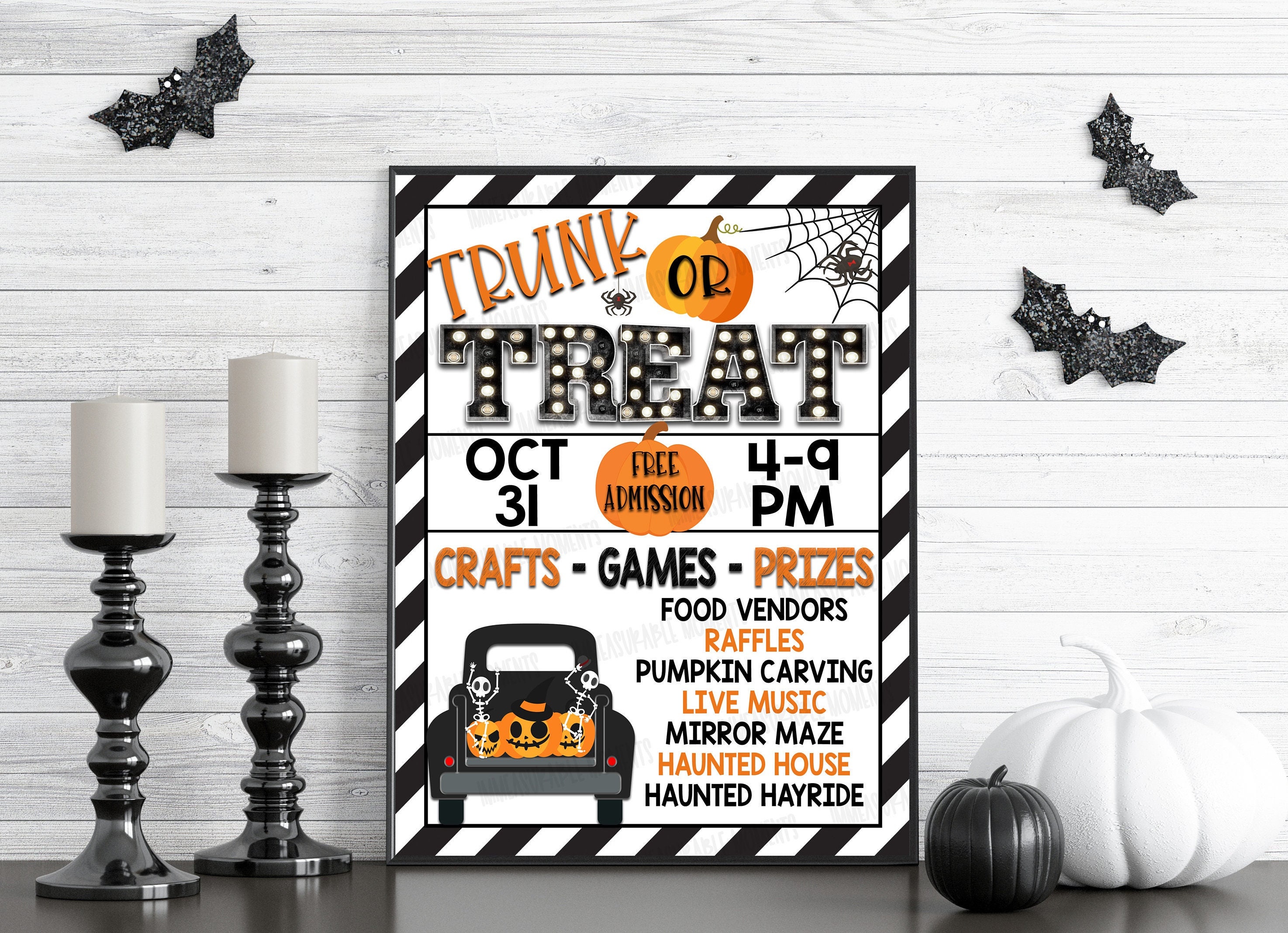 EDITABLE Trunk or Treat Flyer, Kids Halloween Party, Community Business ...