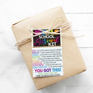 Middle School Survival Kit Gift Tag, Gift for Teachers Staff Students ...