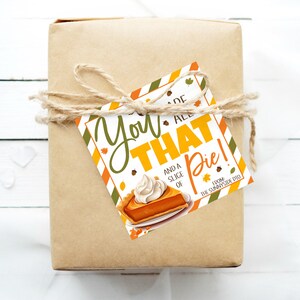 Fall Appreciation Pie Gift Tags, Thanksgiving Pumpkin Pie Label, Staff ...