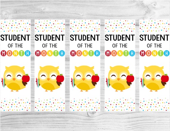 Student of the Month Owl Bookmarks. Digital Download by Immeasurable ...